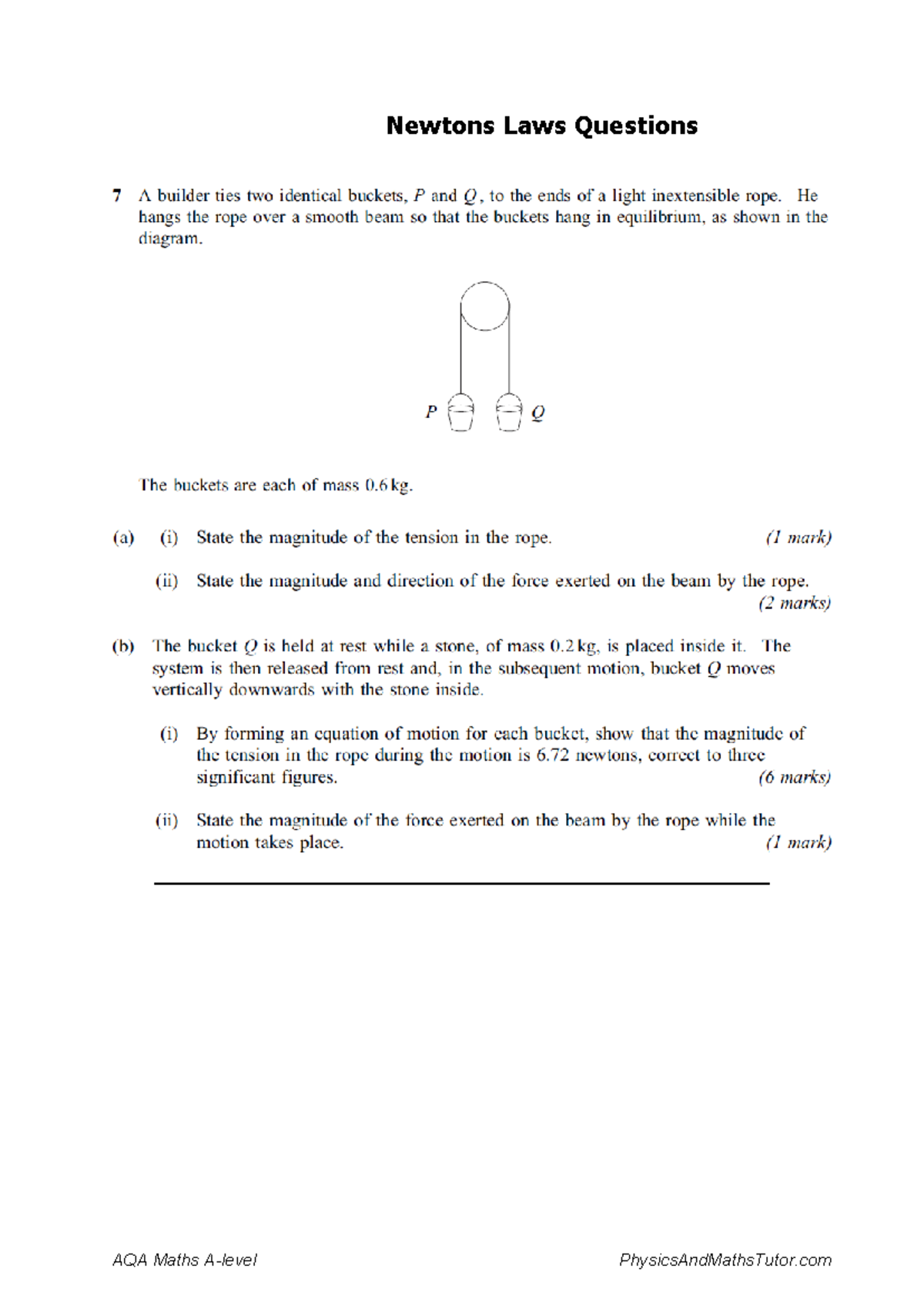 Newton's Laws - physics - Newtons Laws Questions Newtons Laws Answers ...