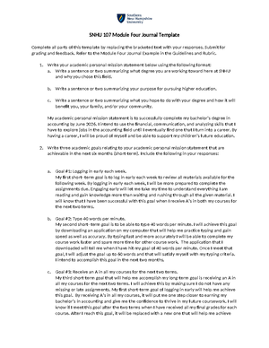 SNHU 107 Module Two - SNHU 107 Module Two Activity Template Complete ...
