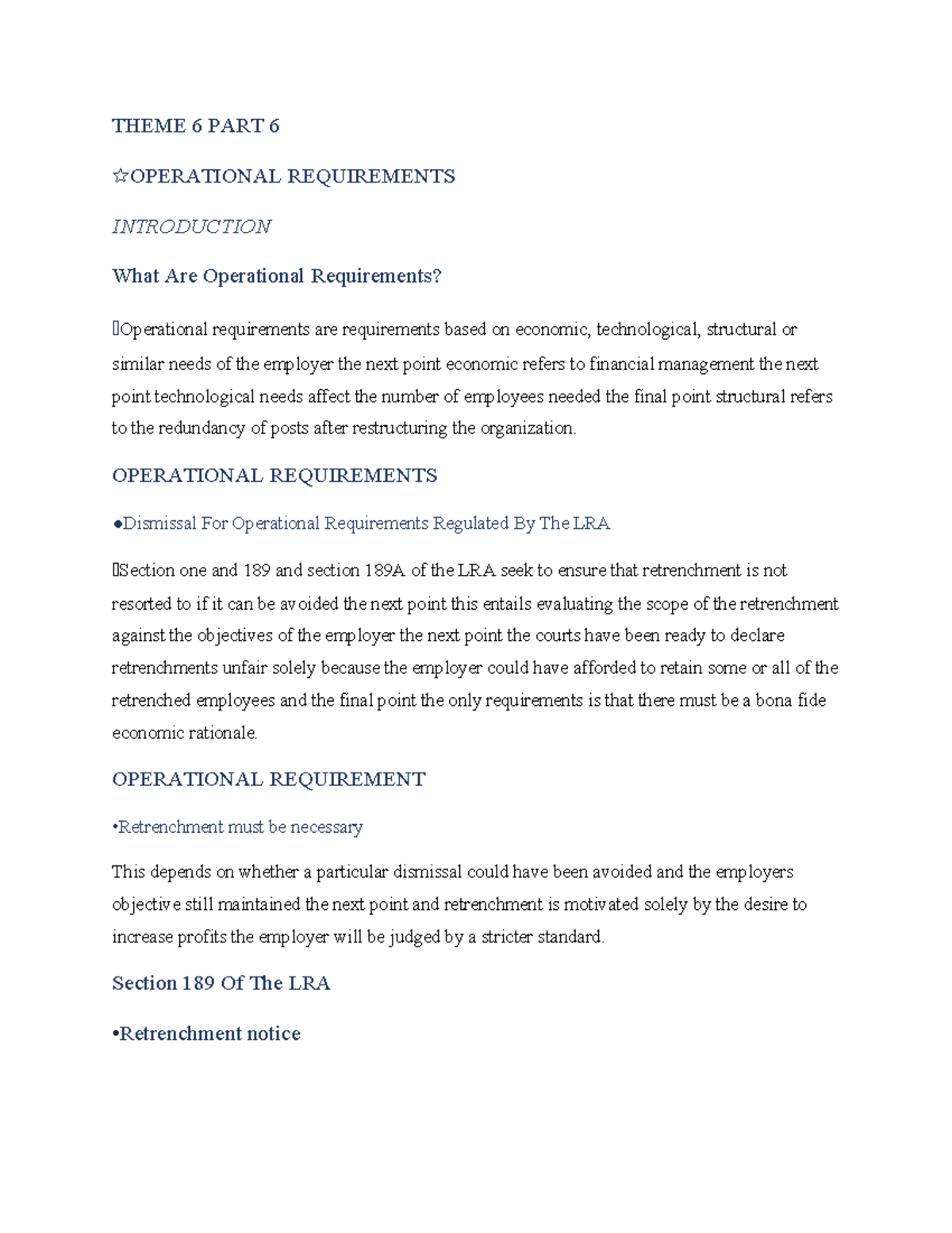 Theme 6 PART 6 Operational Requirements - THEME 6 PART 6 ☆ OPERATIONAL ...