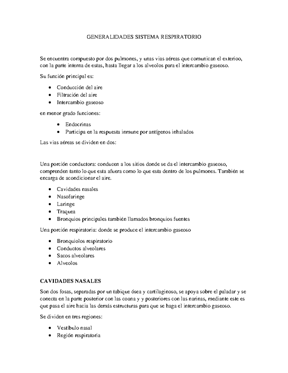 Generalidades Sistema Respiratorio - Warning: TT: undefined function: 32 GENERALIDADES SISTEMA ...