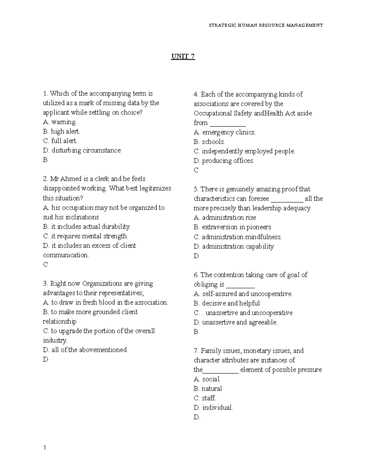 Industrial Relations - Here are some of mu quizzes for Strategic Human ...