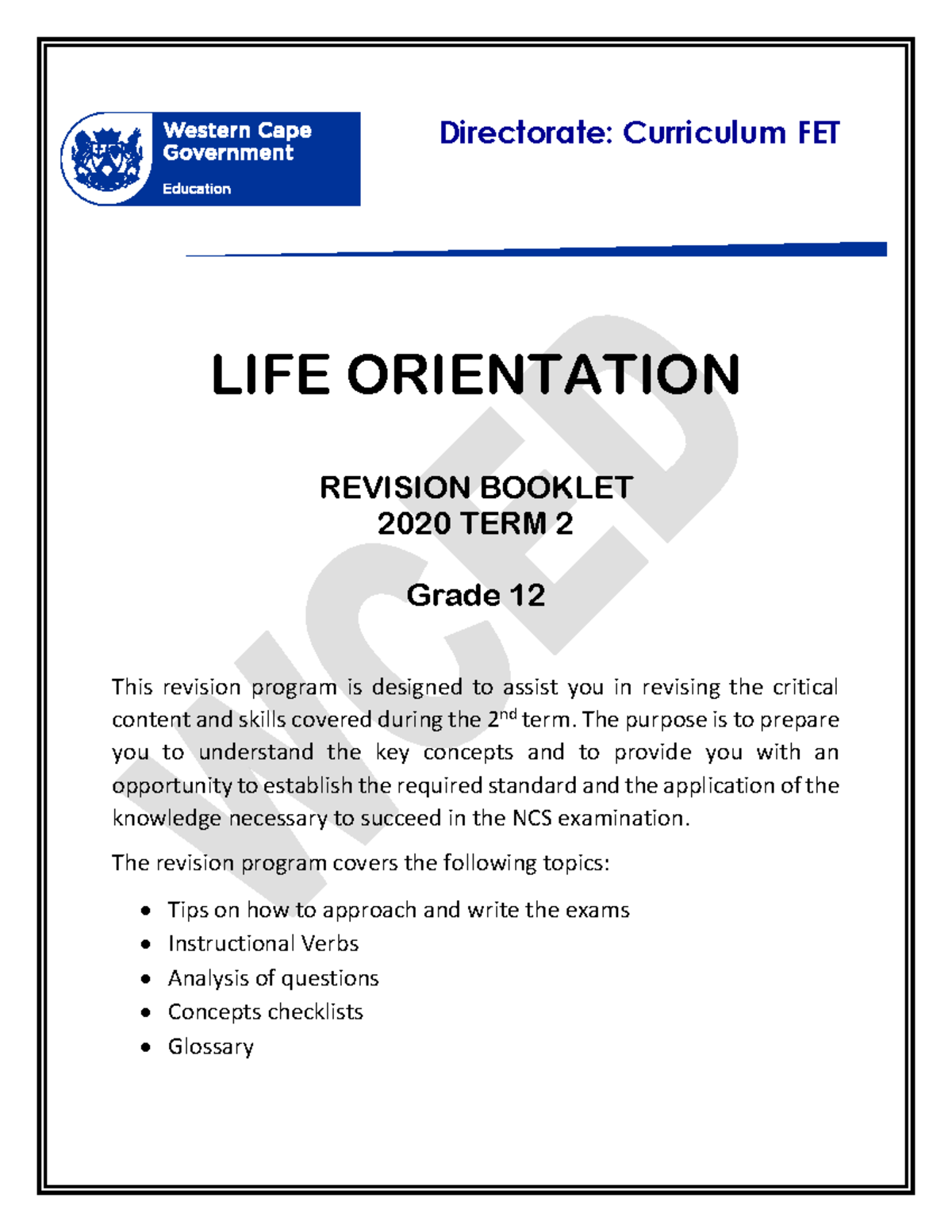 LO-Revision-booklet - A document with which learners can practice with ...