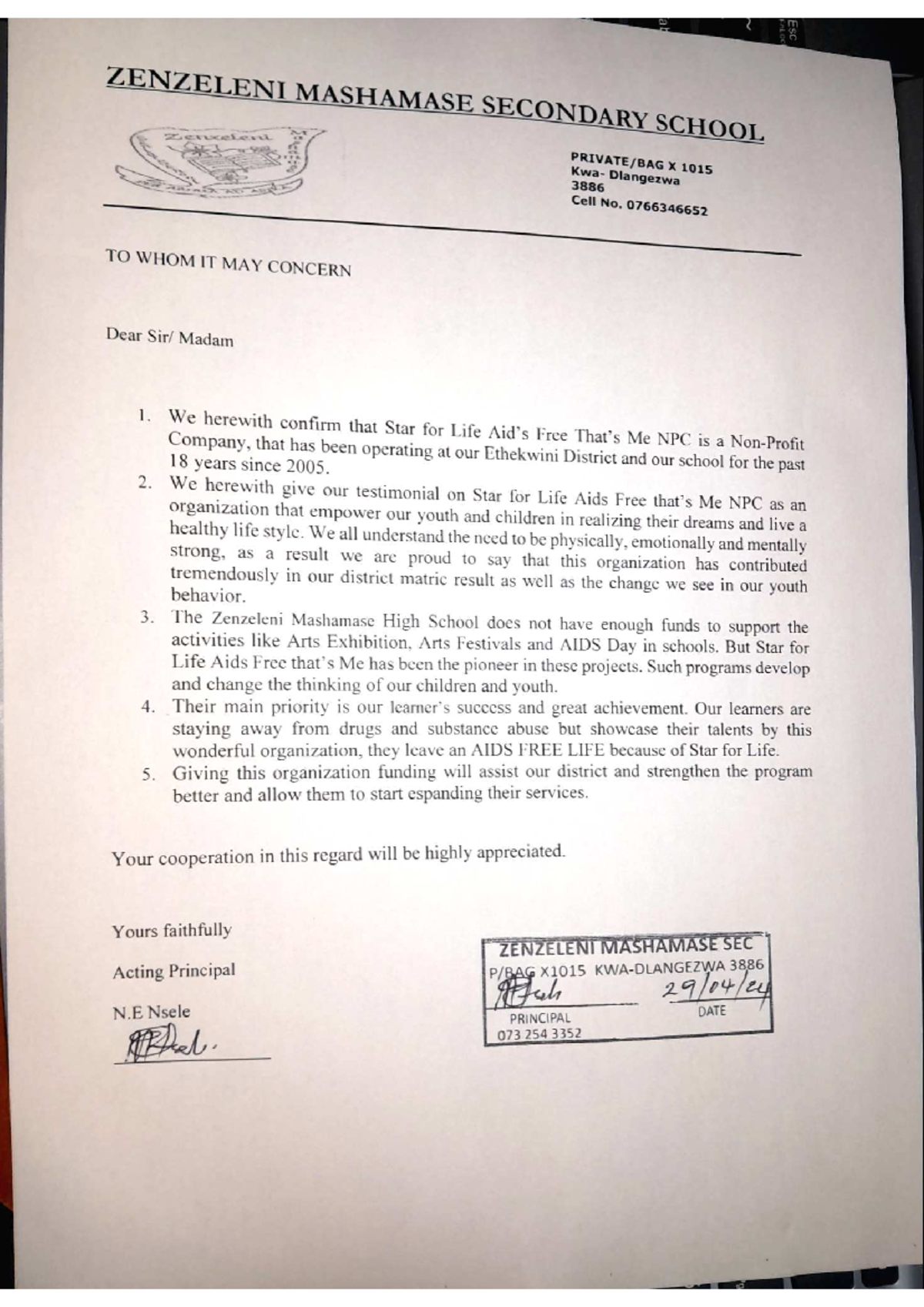 Zalo Mkhwanazi - Educational - ZENZELENI MASHAMASE SECONDARY SCHOOL ...