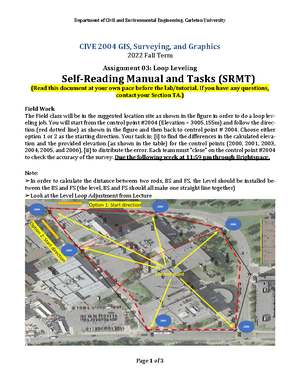 CIVE 2004 Assignment 2 SRMT F22 - CIVE 2004 GIS, Surveying, and ...