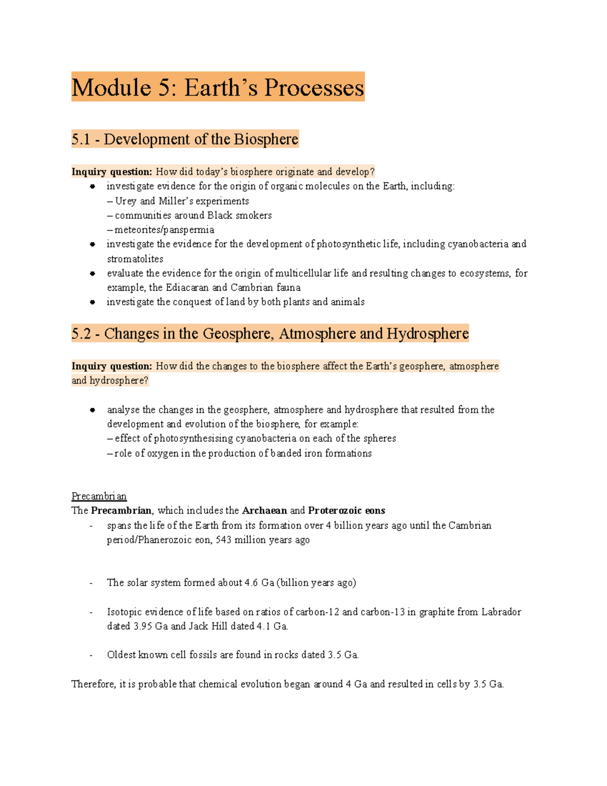 EES - Earth’s Processes notes - Module 5: Earth’s Processes 5 ...