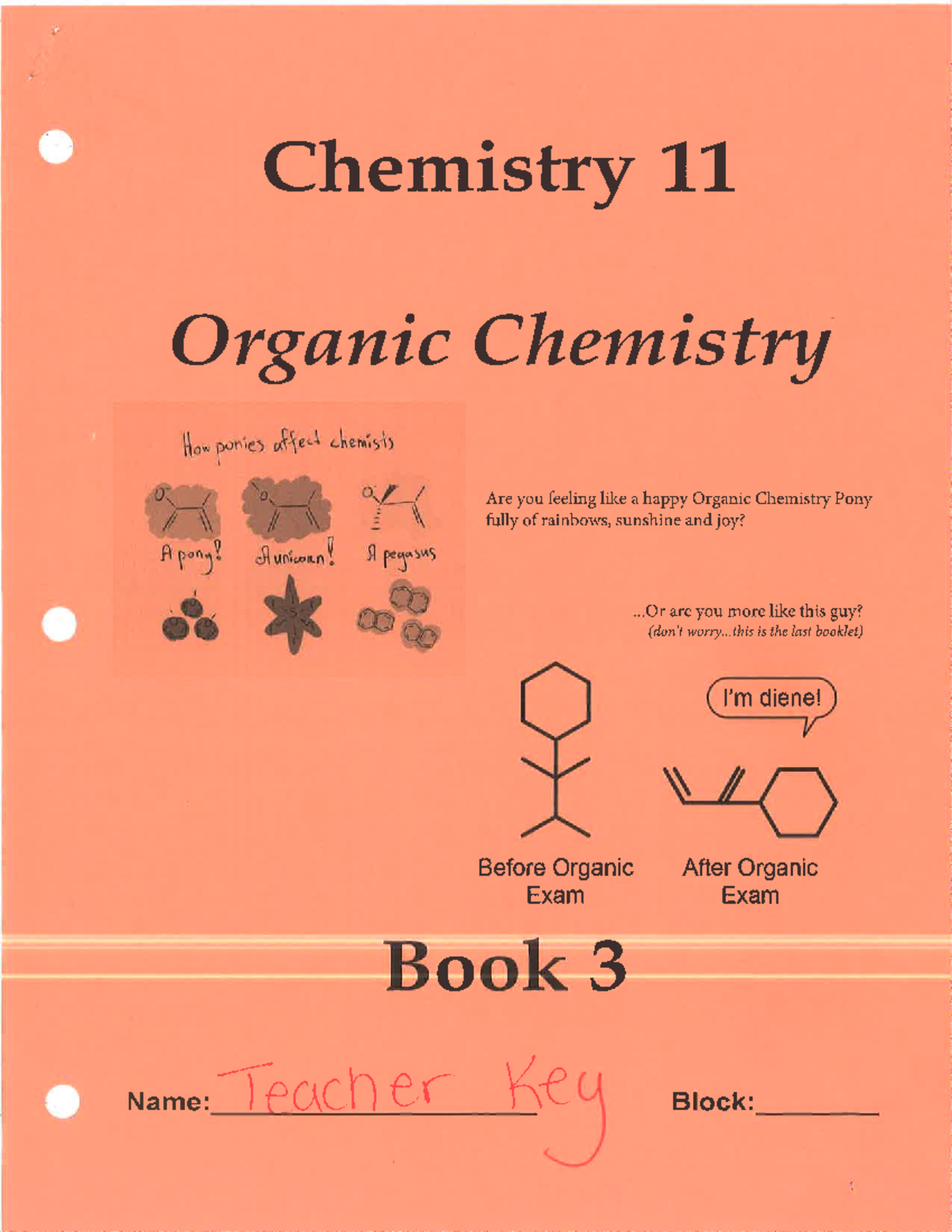 Orgnaic chem student booklet 3 key - Chemistry - Studocu