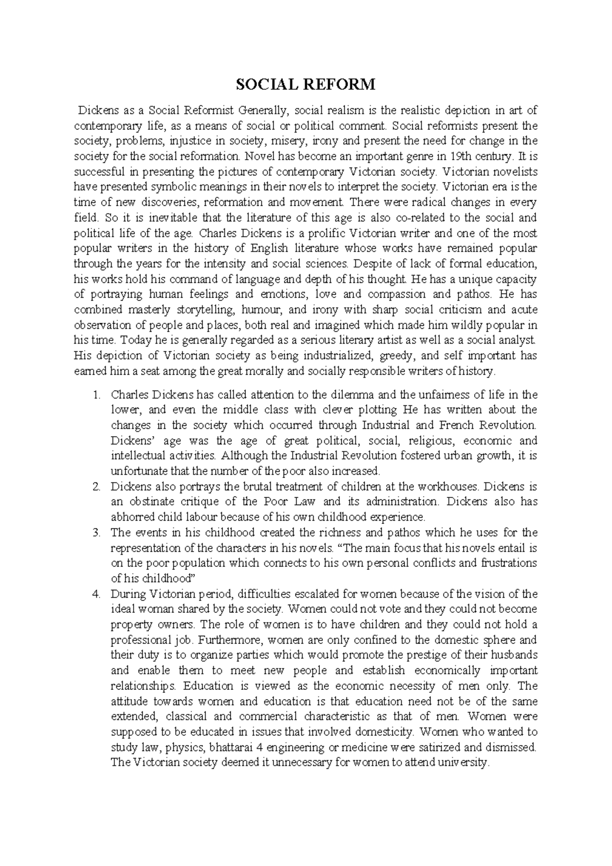 Social Reform r in David Coperfield - SOCIAL REFORM Dickens as a Social ...