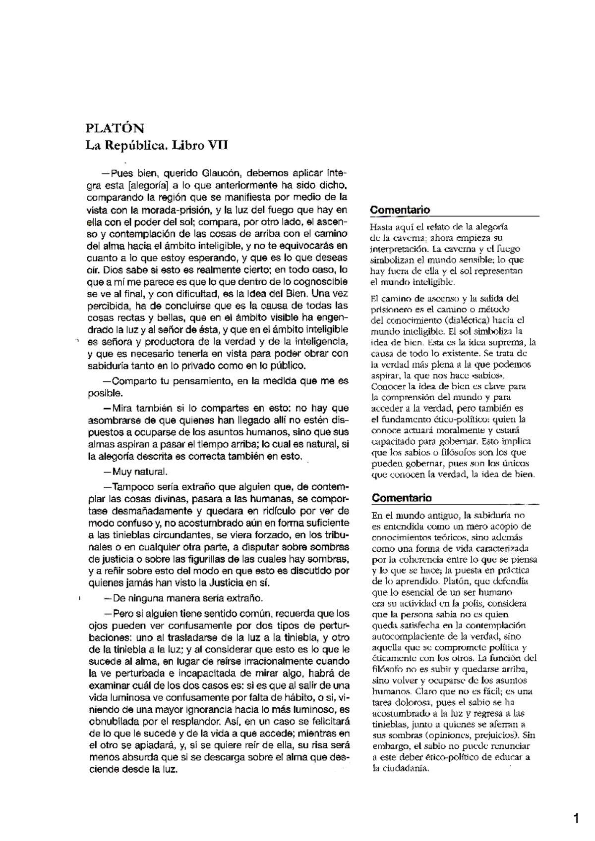 Platón Texto comentado - Psicologia social - Studocu