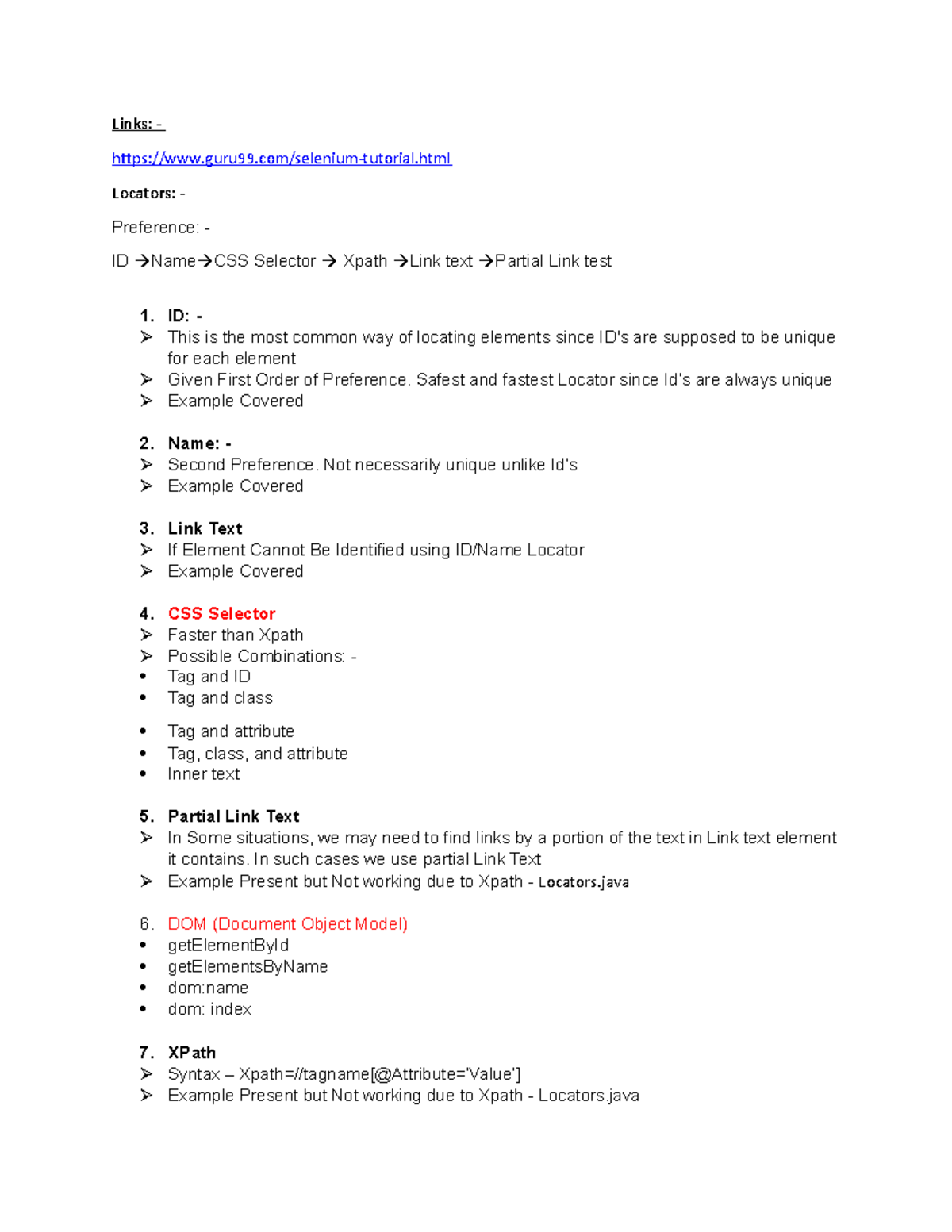 Selenium New - Selenum - Links: - guru99/selenium-tutorial.html ...