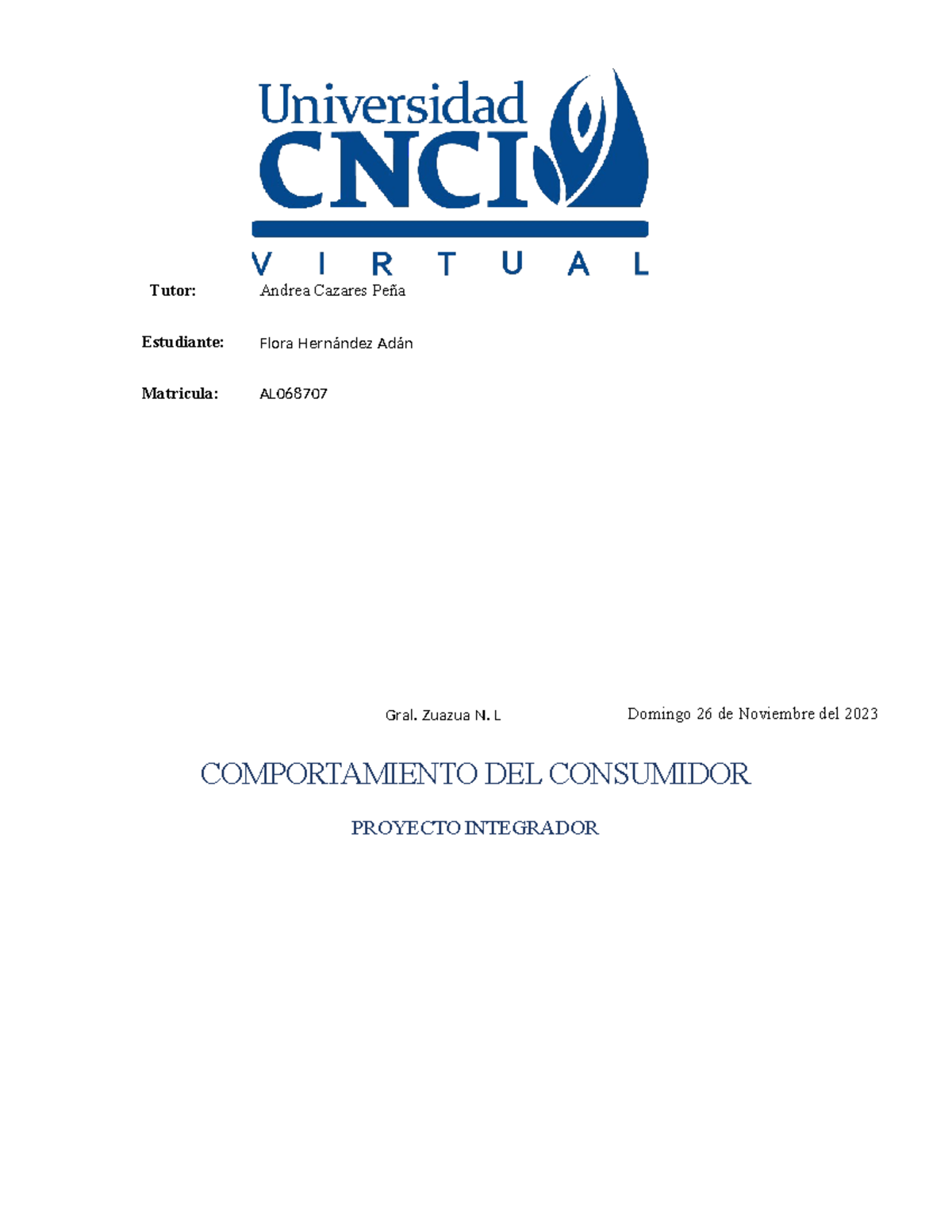 P Integrador Comportamiento DEL Consumidor - Comportamiento del ...