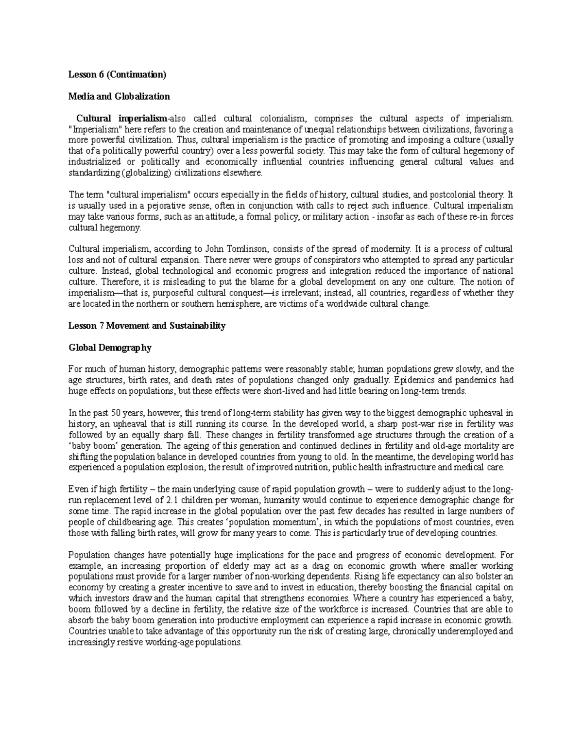 Lesson 6 part 2 - Ms. Noreen - Lesson 6 (Continuation) Media and ...