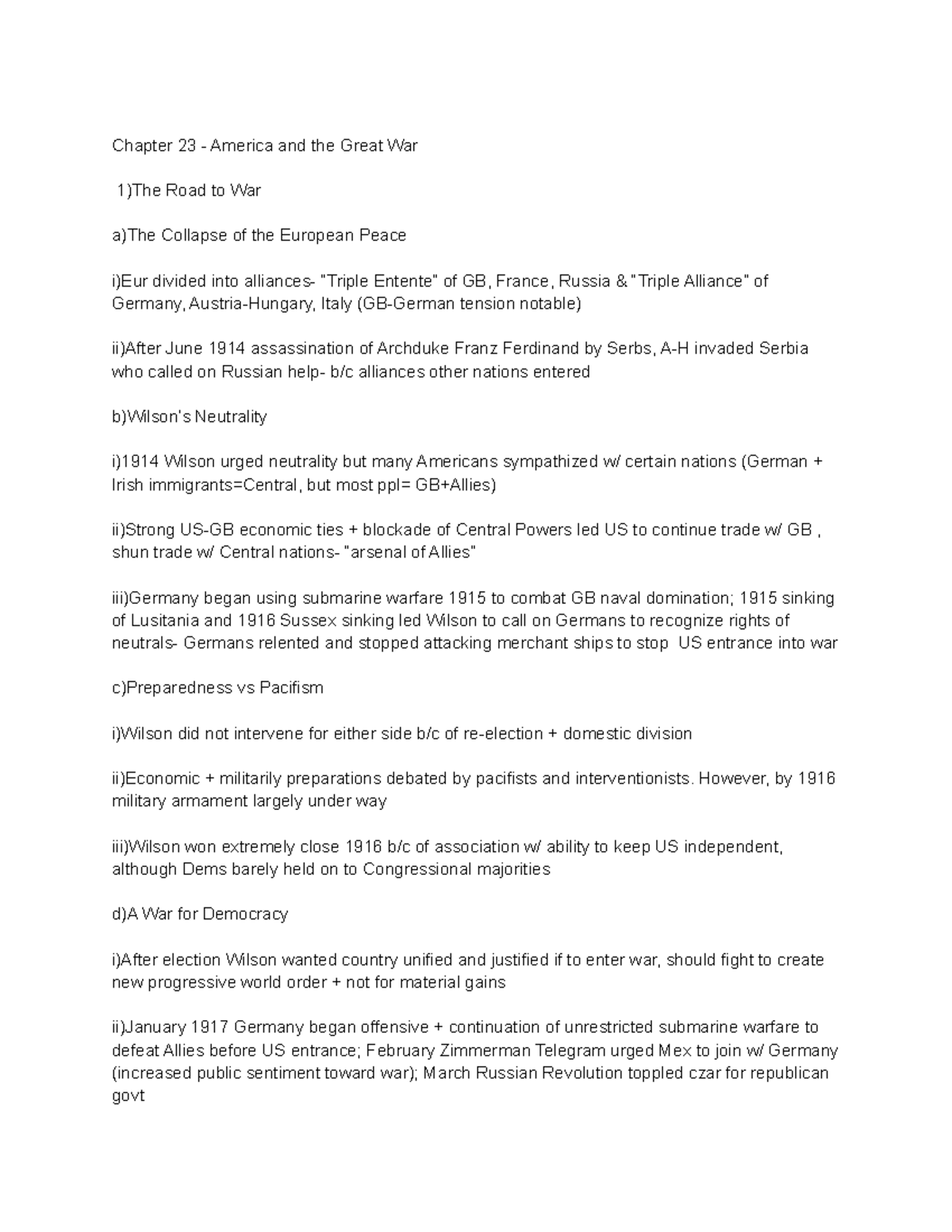 History noted 36 - These are my detailed notes. - Chapter 23 - America ...