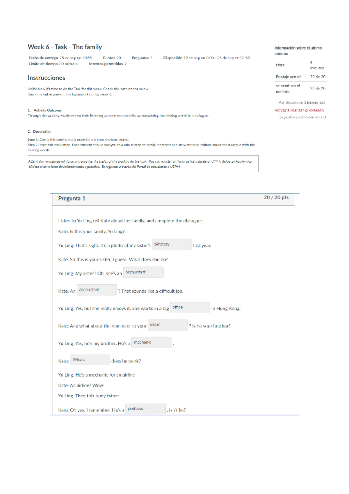 Week 6 - Task - The family - Ingles - Studocu