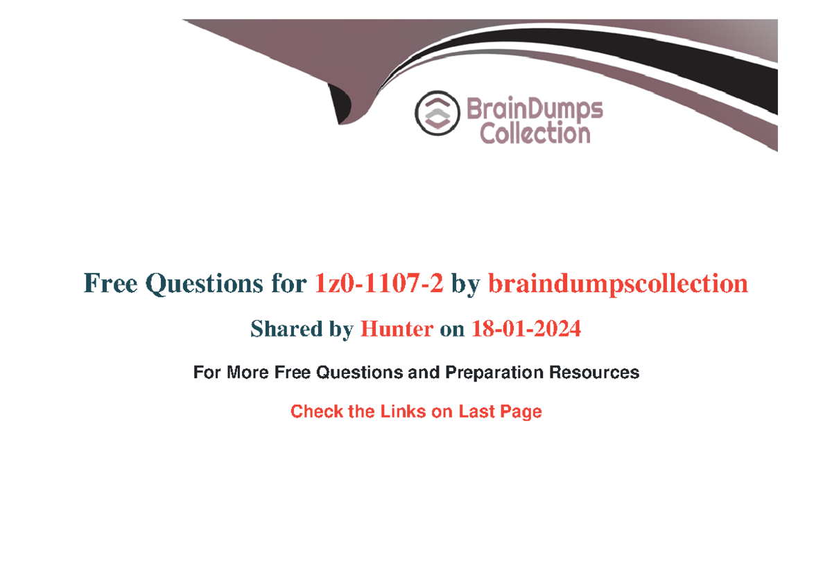 Braindumpscollection oracle 1z0 1107 2 exam dumps by hunter 18 01 2024 ...