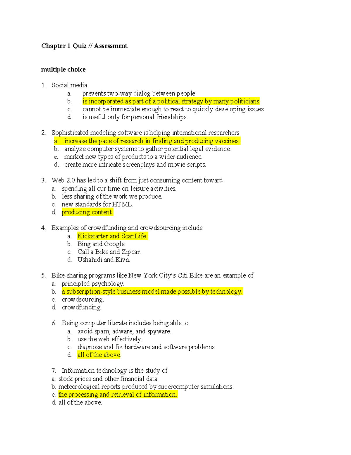 CIS Chapter 1 Quiz - practice quiz - Warning: TT: undefined function: 32 Chapter 1 Quiz // - Studocu
