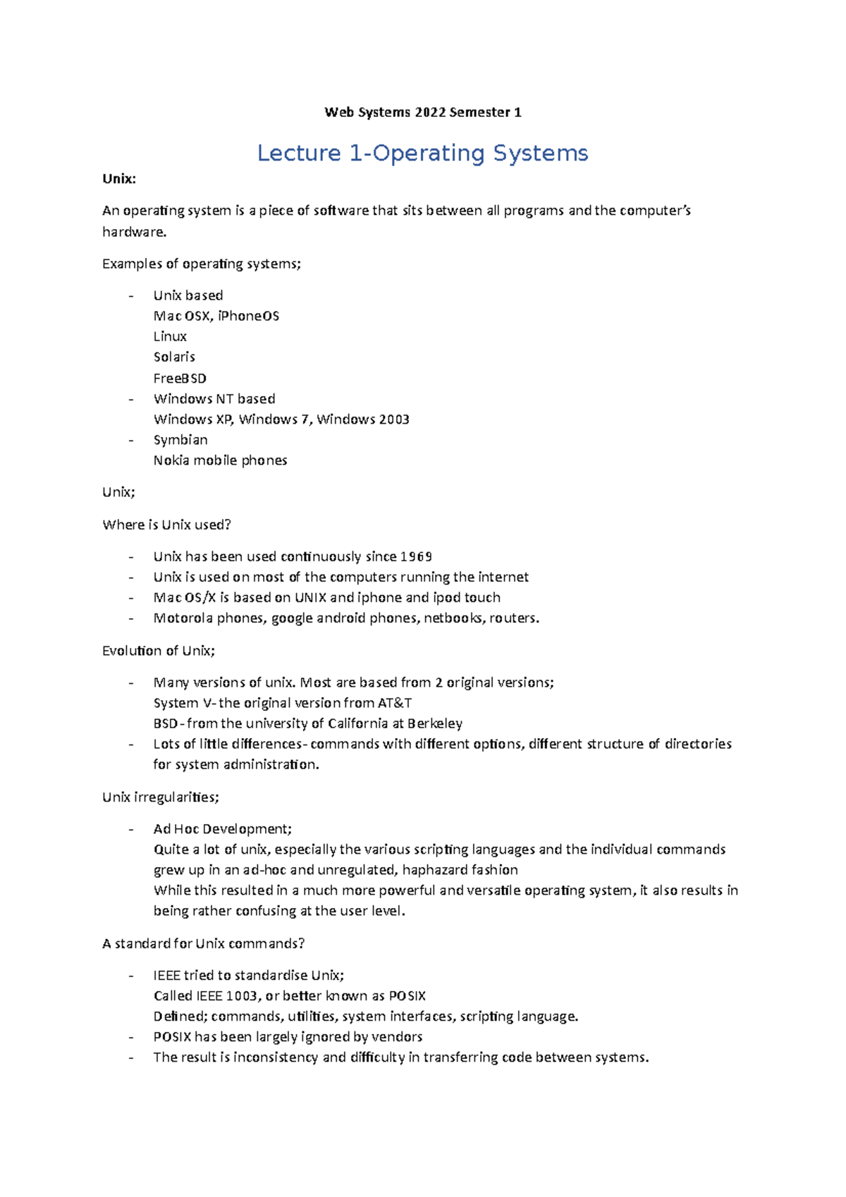 Web Systems All lectures - Web Systems 2022 Semester 1 Lecture 1 ...