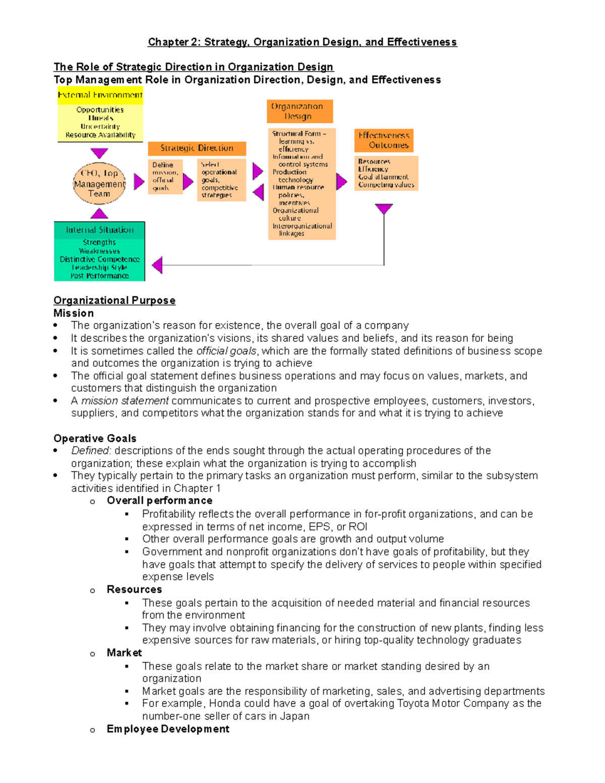 Ch02 Strategy, Organization Design, and Effectiveness - Strong corporate culture and positive ...