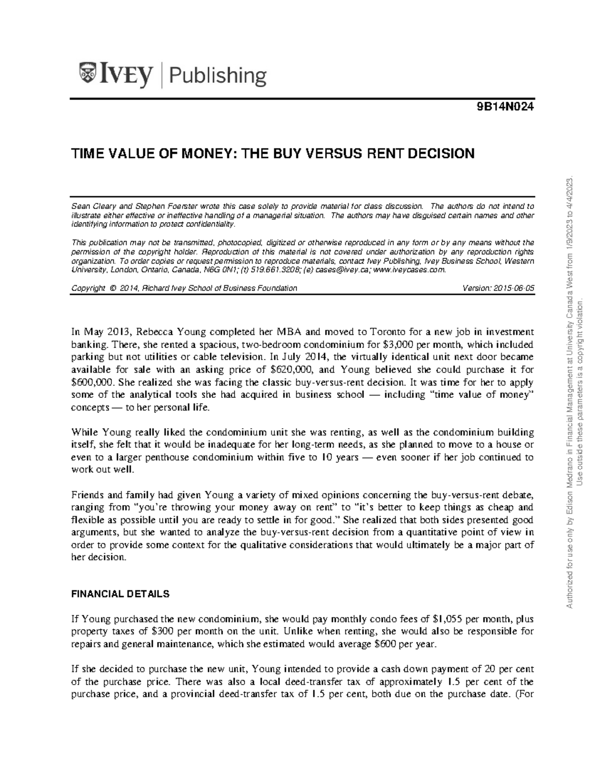 9B14N024-pcu - REPORT - 9B14N TIME VALUE OF MONEY: THE BUY VERSUS RENT ...