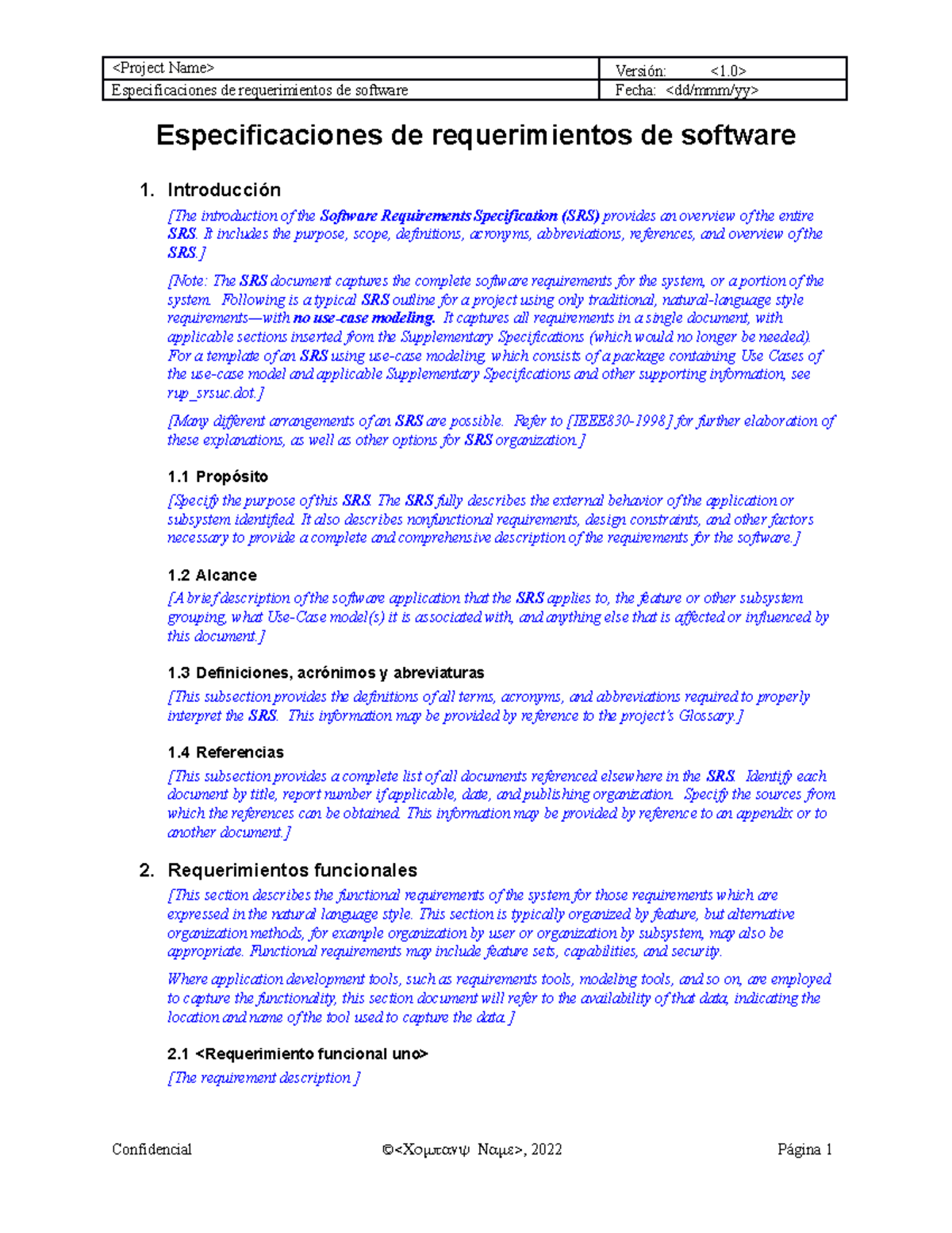 Especificaciones de requerimientos de software - Introducción [The ...