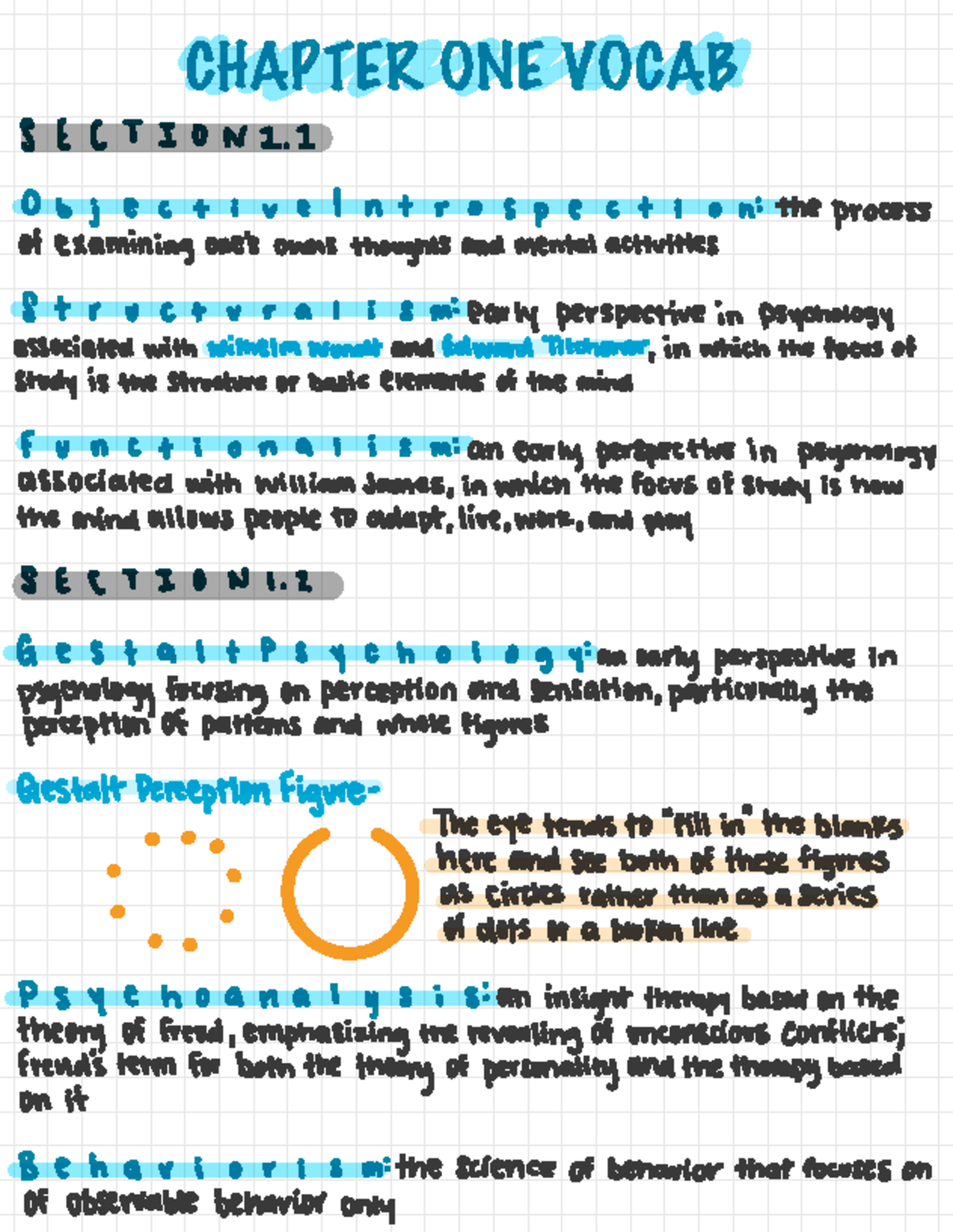 Intro to Psych Chap 1 - CHAPTER ONE VOCAB S E C T I 0 N 1. 1 O b j e c ...