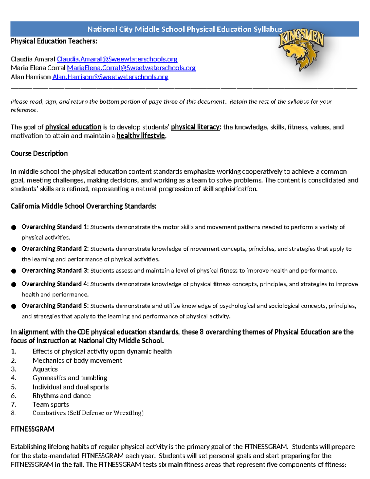 2023-2024 NCMS PE Syllabus - Physical Education Teachers: Claudia ...