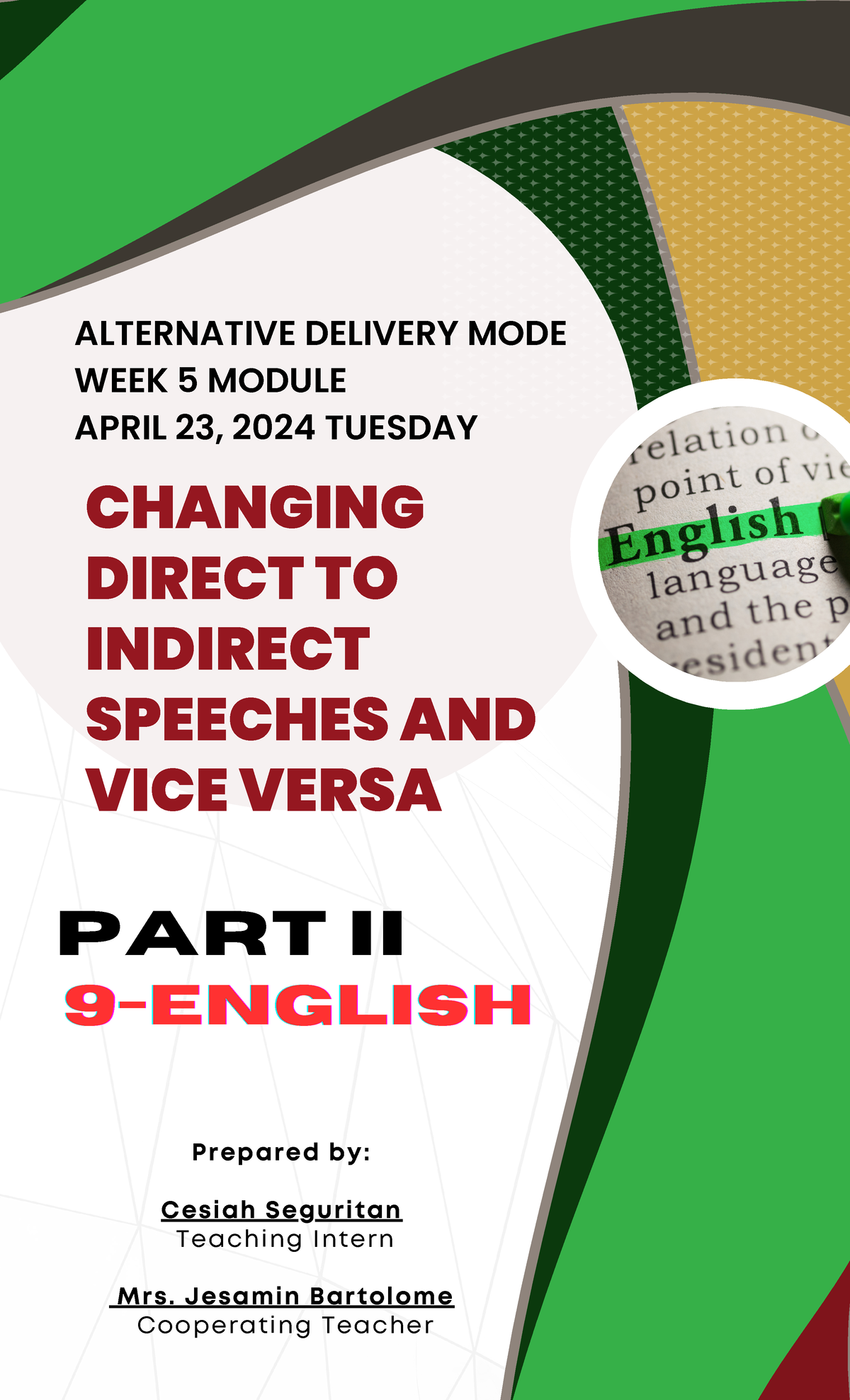 Alternative- Delivery-MODE-WEEK-5- Module- April-23-2024- Tuesday ...