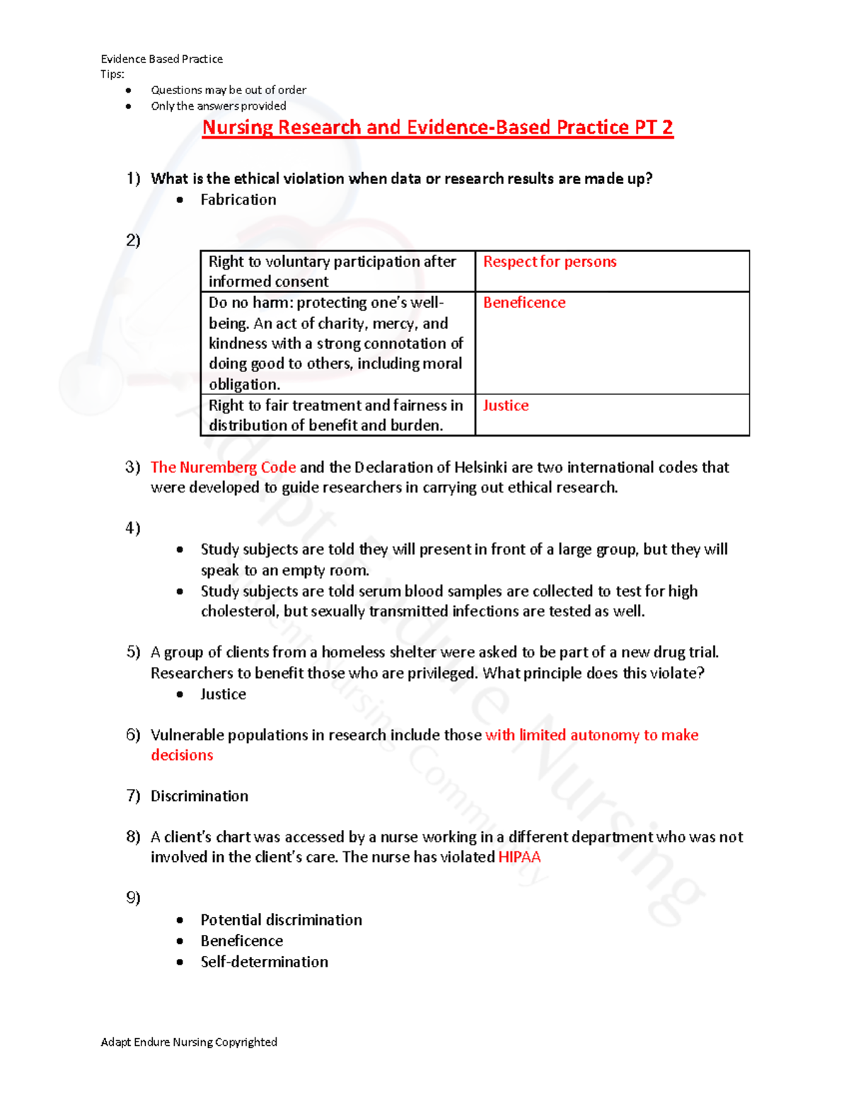 Nursing Research and Evidence-Based Practice PT 2 - Evidence Based ...