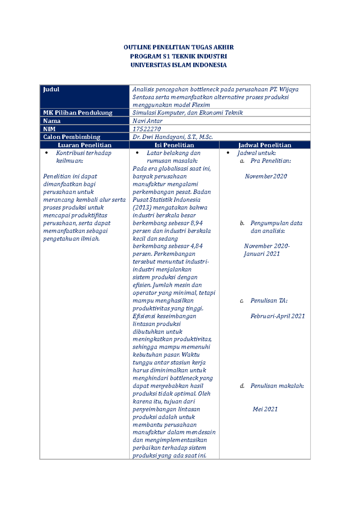 NAVI Antar - Template Outline TA - OUTLINE PENELITIAN TUGAS AKHIR ...