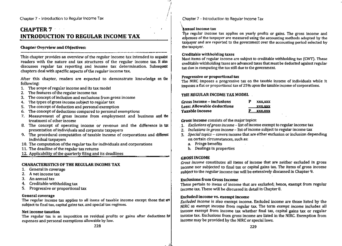 7 Intro to Regular Income Taxation - Chapter 7 - Introduction to ...