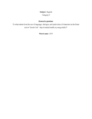 IB Lang and Lit IO Outline (Banksy and Persepolis) - Studocu