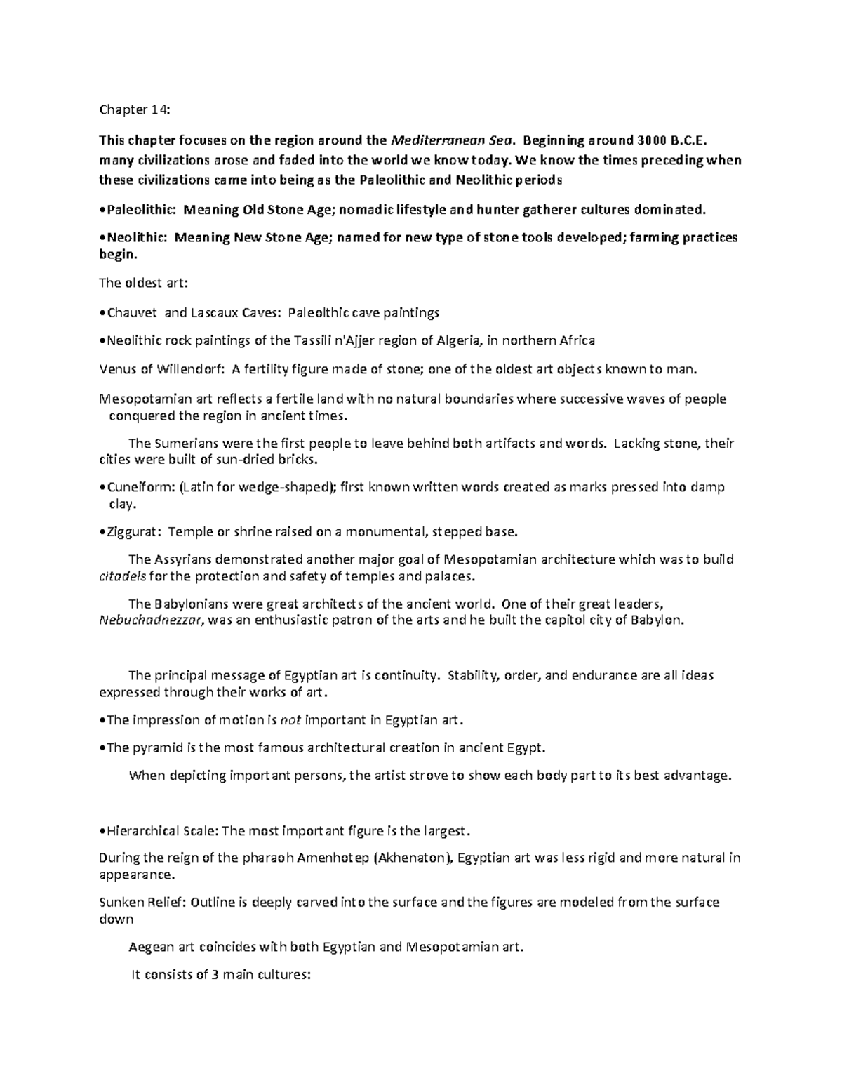 Art Notes - Chapter 14: This chapter focuses on the region around the ...