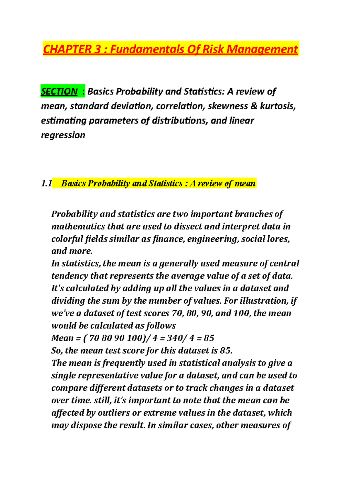 Chapter 3 Fundamentals Of Risk Management - CHAPTER 3 : Fundamentals Of ...