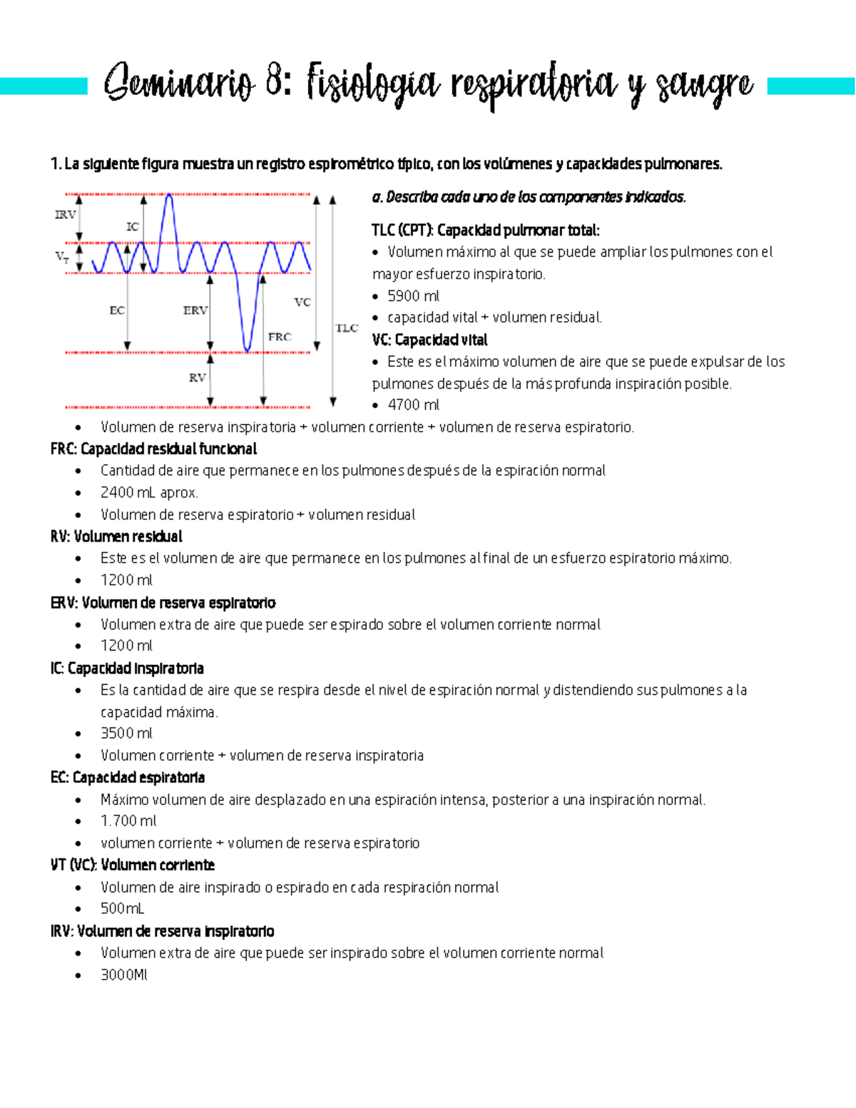 Seminario 8 respiratorio y sangre mio - Warning: TT: undefined function: 32 Warning: TT ...