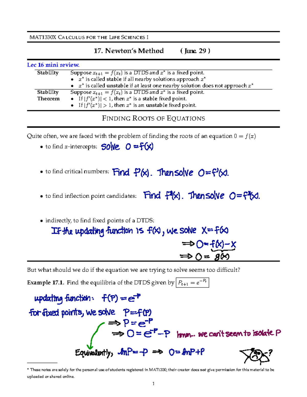 Mat1330X-2022 completed notes 17 - MAT1330X CALCULUS FOR THE LIFE ...