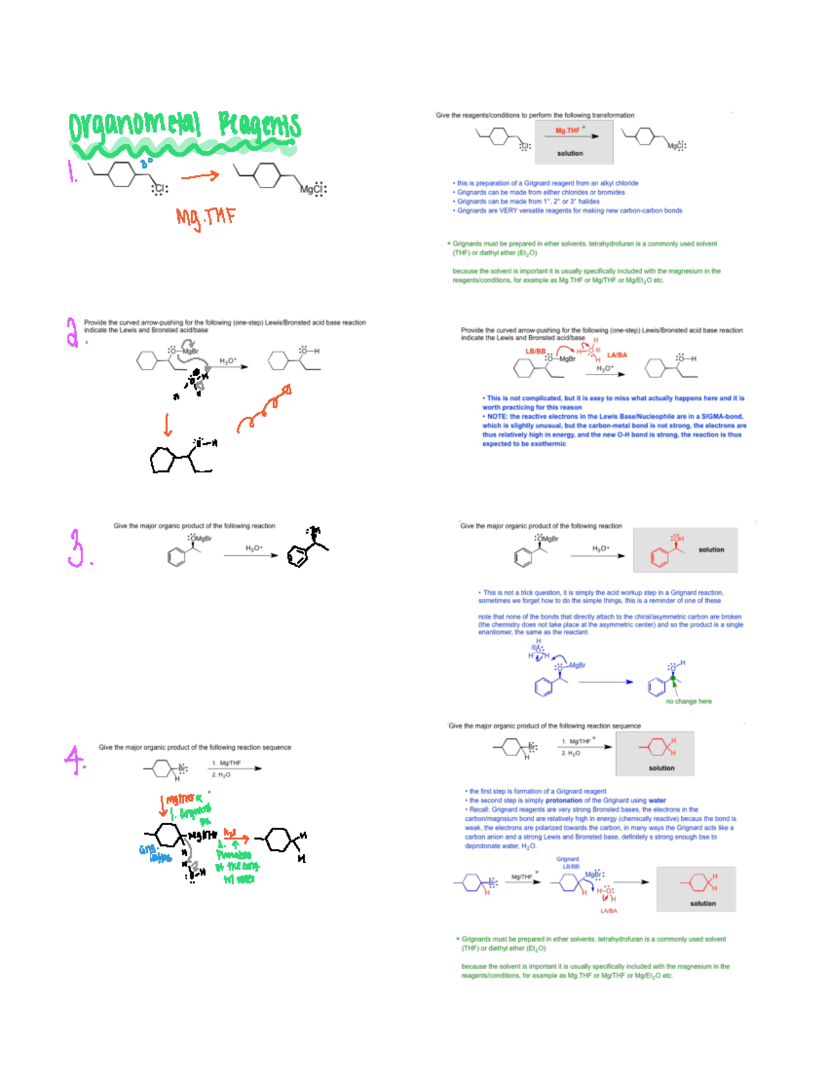 Exam Hw 2 - Practice examples, organometal reagents, c-c bonds ...
