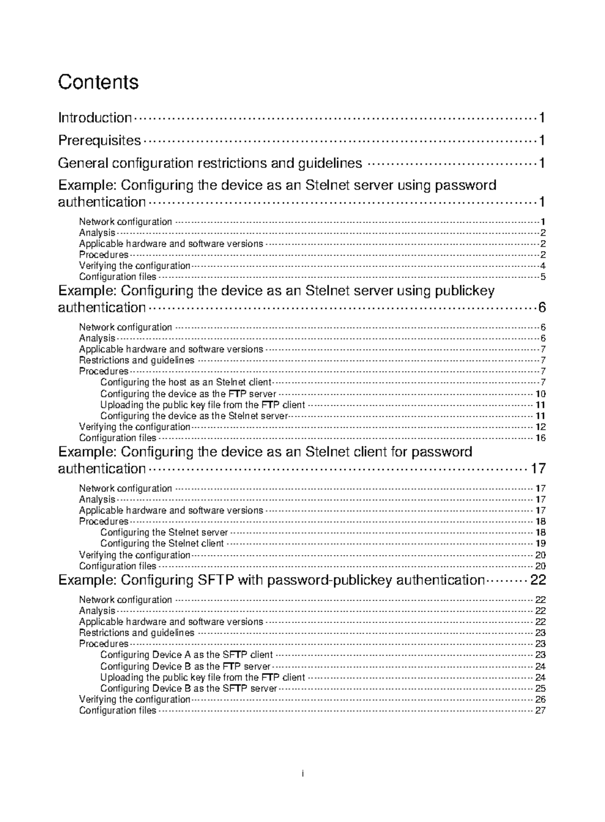 H3C-SSH Configuration Examples - i ii Introduction - Studocu