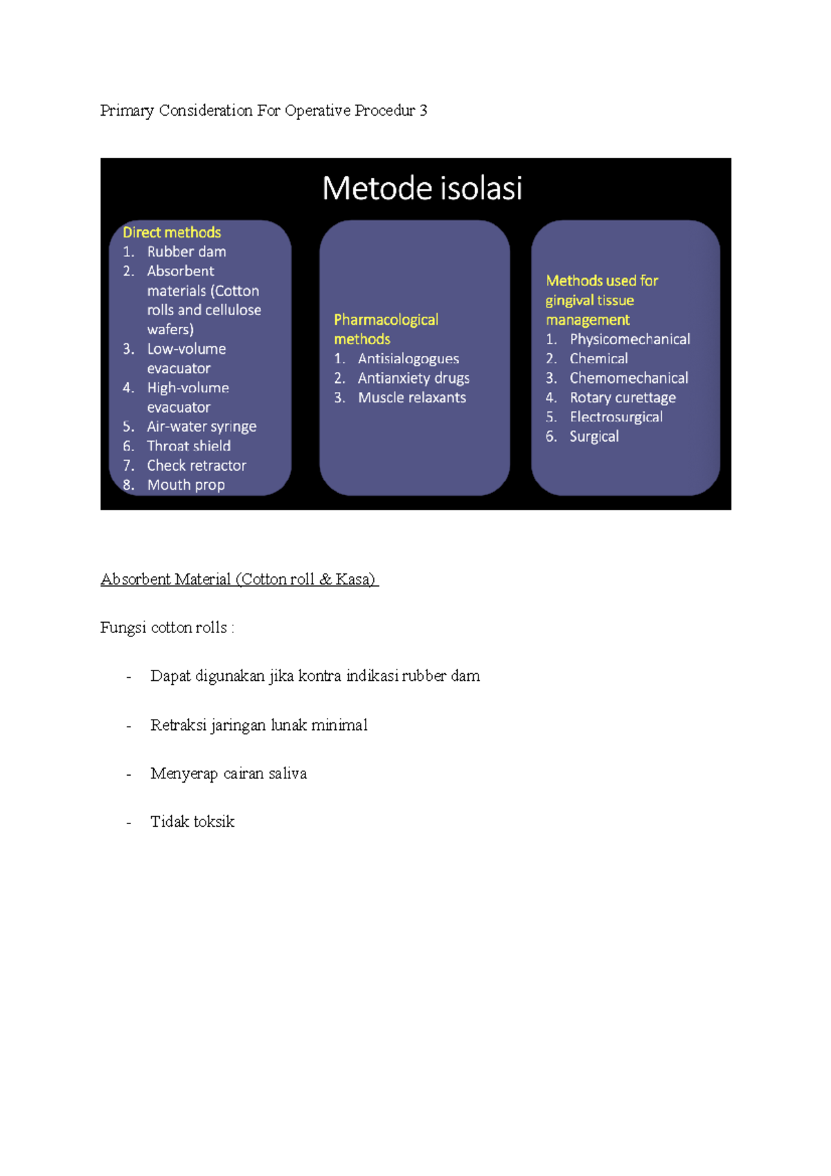 Primary Consideration For Operative Procedur 3 - Studocu