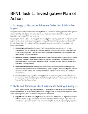 Task 1 Investigative Plan of Action - Western Governor’s University ...