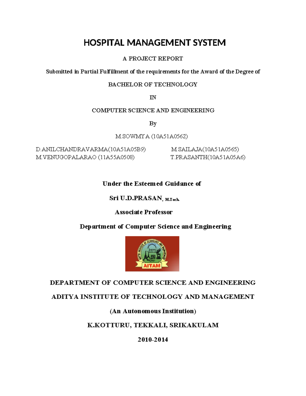 Hospital Management System A Project REP - HOSPITAL MANAGEMENT SYSTEM ...