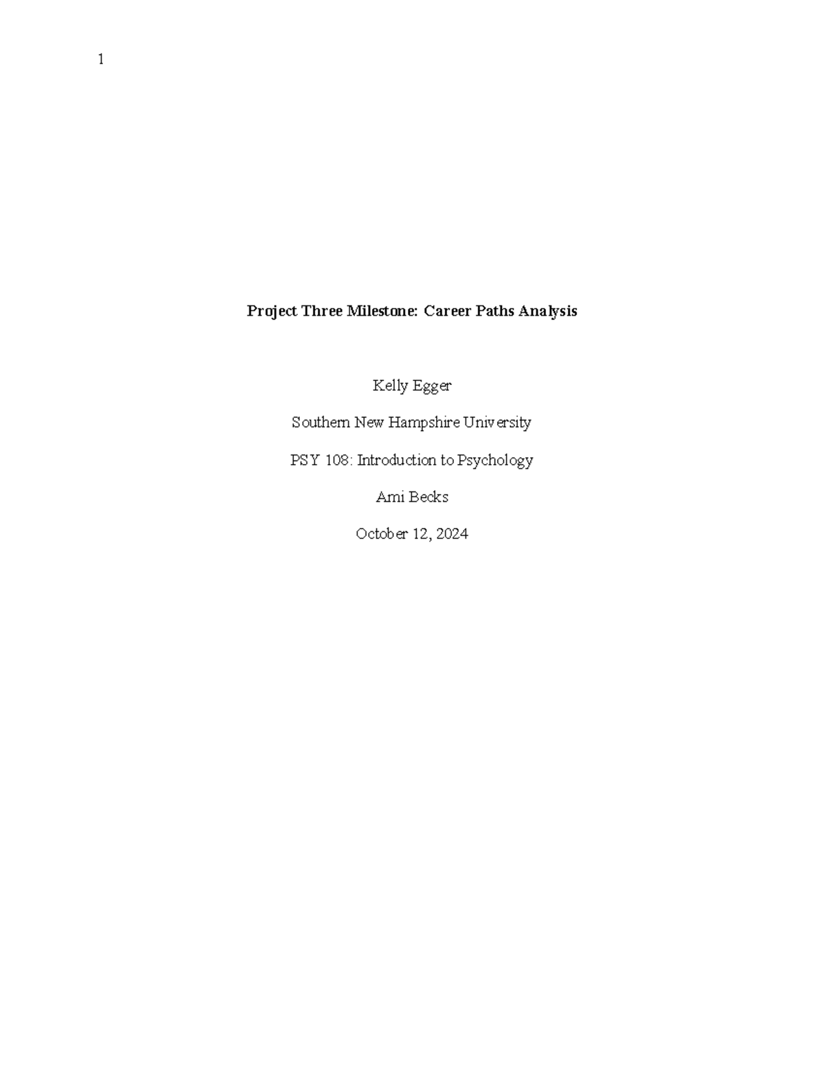 Module 6 Project 3 Milestone Final - Project Three Milestone: Career Paths Analysis Kelly Egger ...