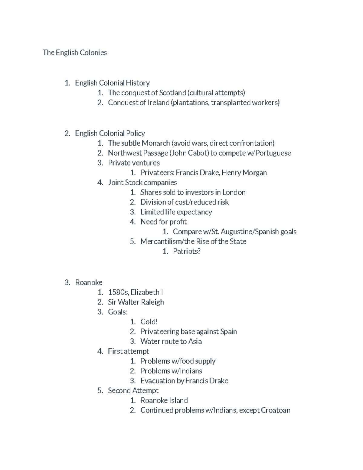 Jamestown Colony - The English Colonies English Colonial History The ...