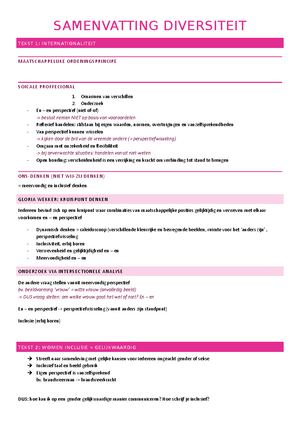 Diversiteit leerdoelen - Thema 1: wie ben ik in de diversiteit? – Kruispuntdenken. Je weet wat ...