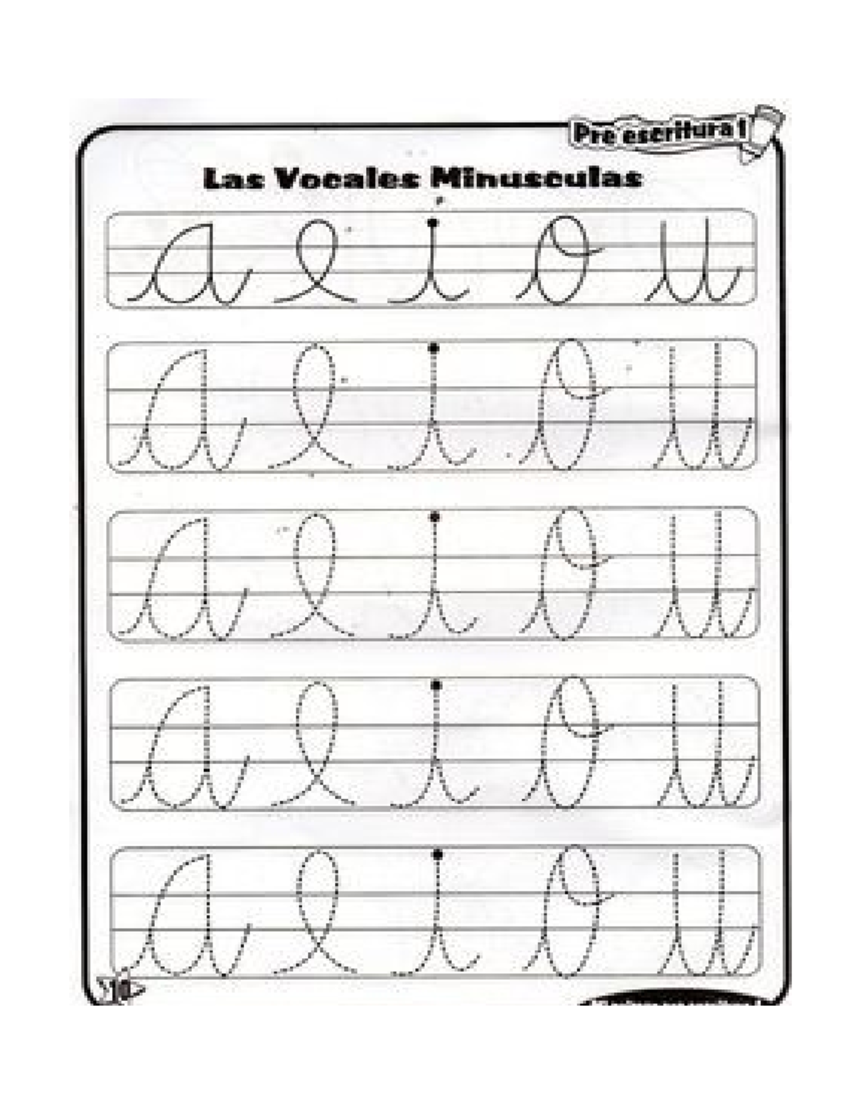 PARA Delinear - jjfghgfhgtrfdd - Pre escritural Las Vocales Minusculas ...