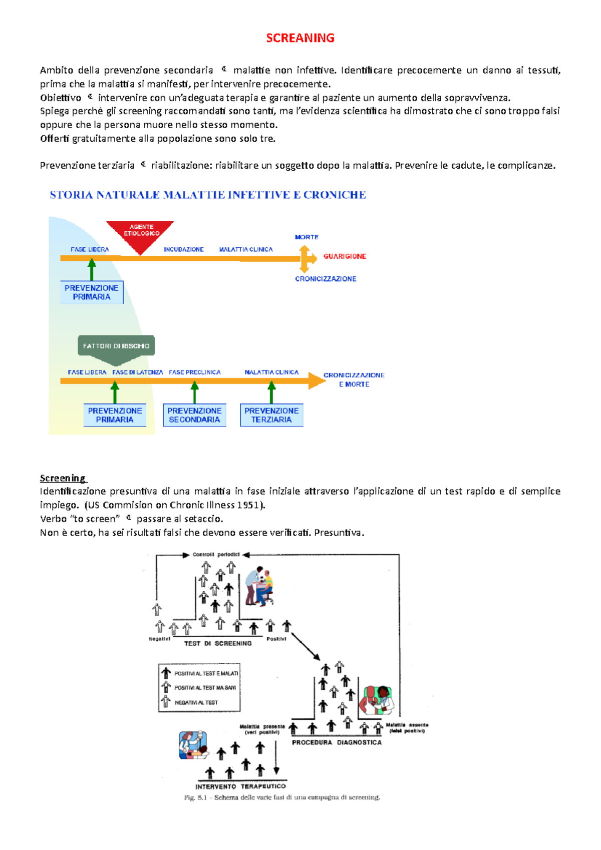 Screaning e tipologie - SCREANING Ambito della prevenzione secondaria ...