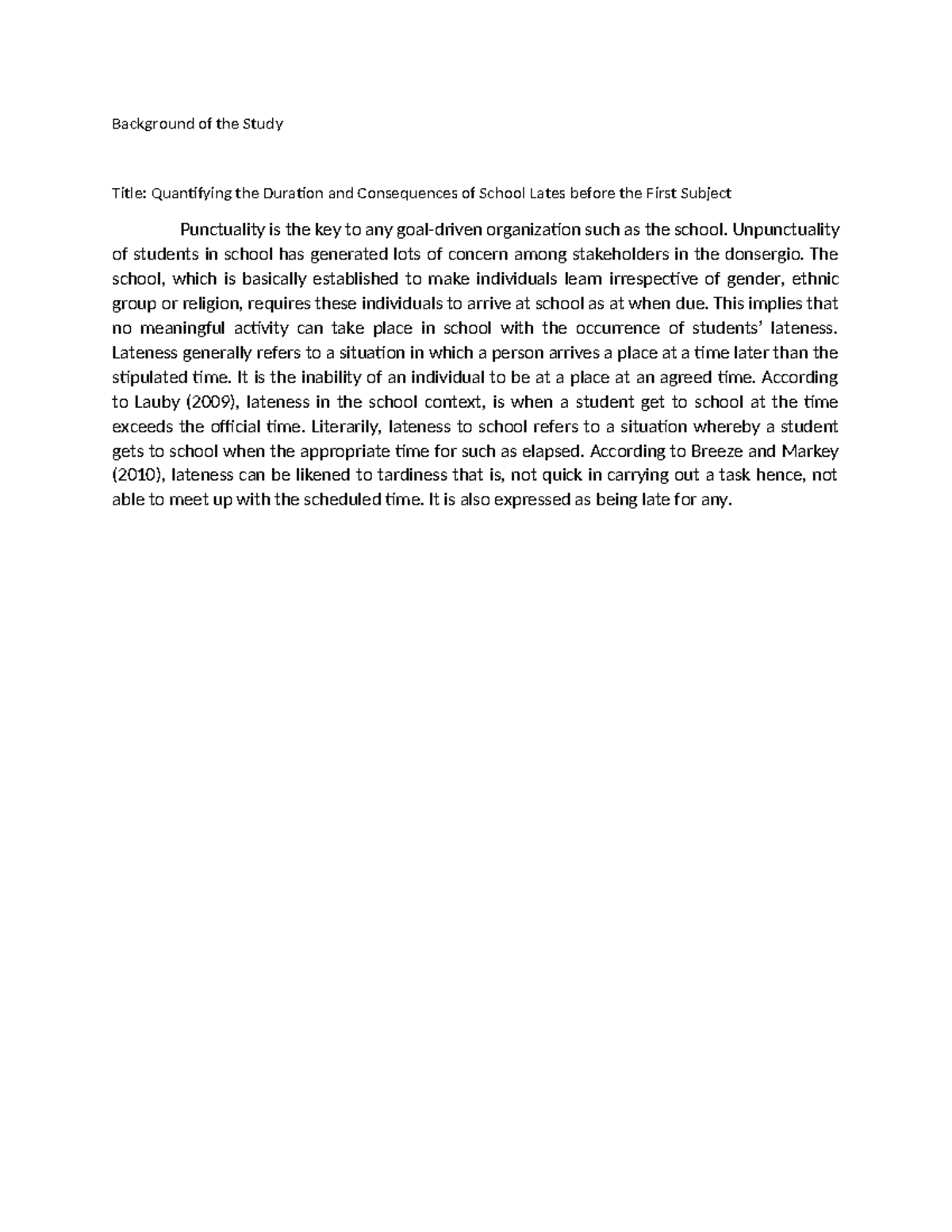 Background-of-the-Study 4 - Background of the Study Title: Quantifying ...
