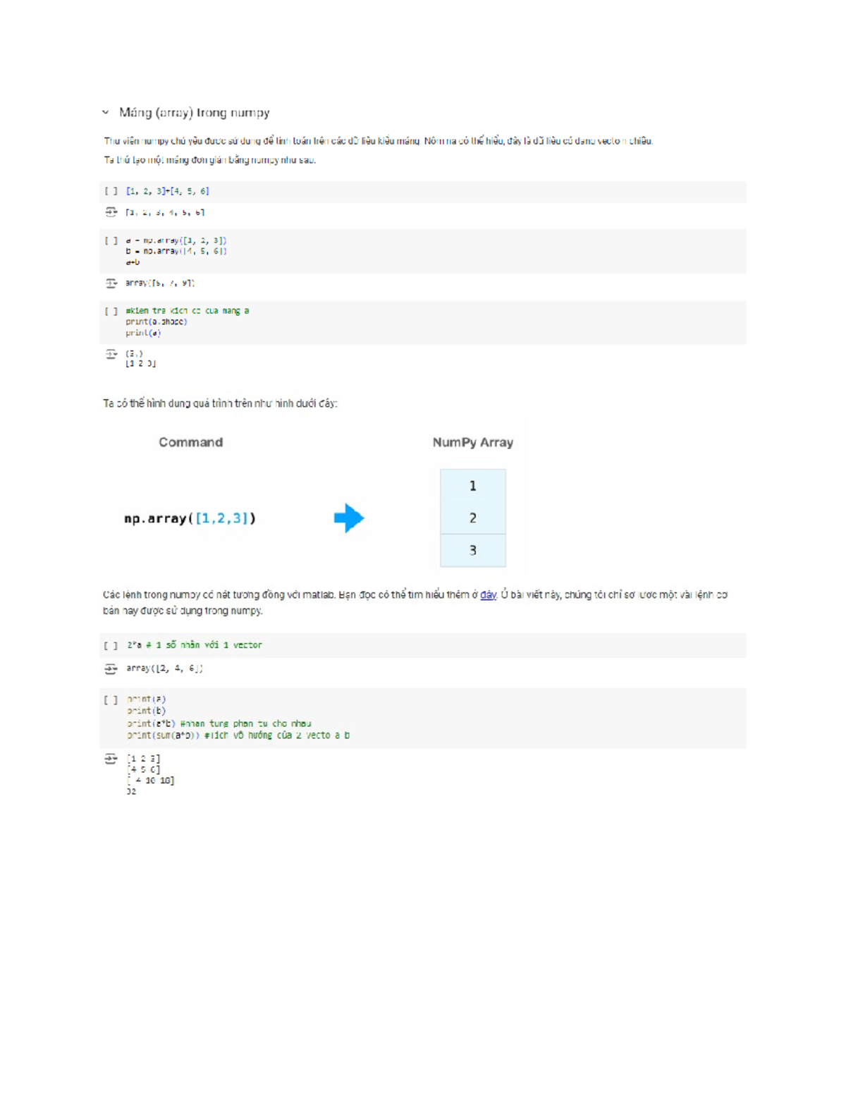 Tuan3 - vvvv - Máng (array) trong numpy Thu vien numpy chú yeu duoc su dung dê tinh toán trên ...
