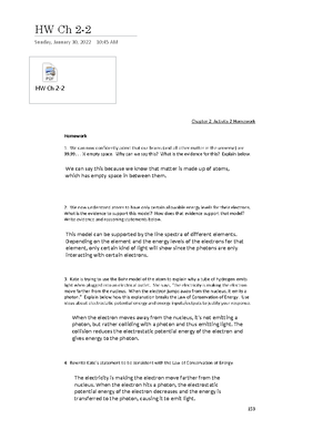 HW Ch 1-3 - HW ch. 1-3 - HW Ch 1-3 Tuesday, January 4, 2022 1:18 PM HW Ch 1- Amy Morris For the ...