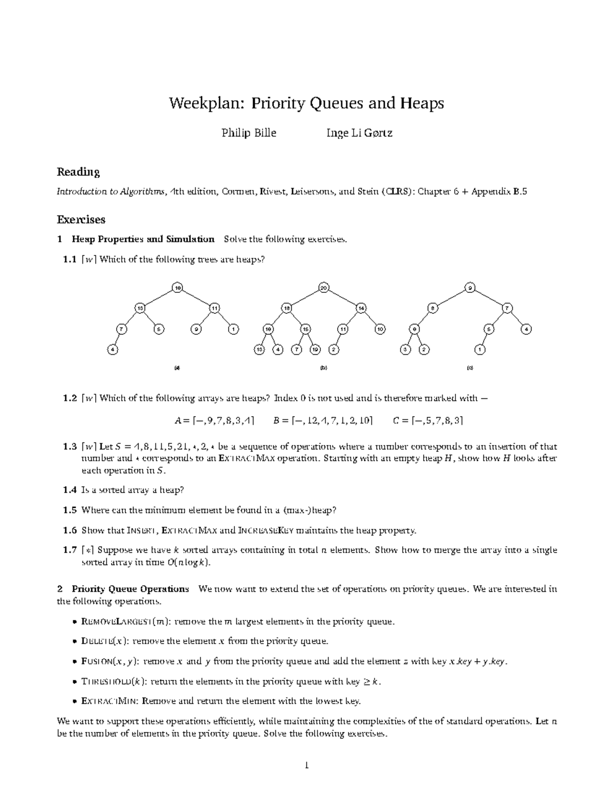 Priorityqueues-weekplan - Weekplan: Priority Queues and Heaps Philip ...