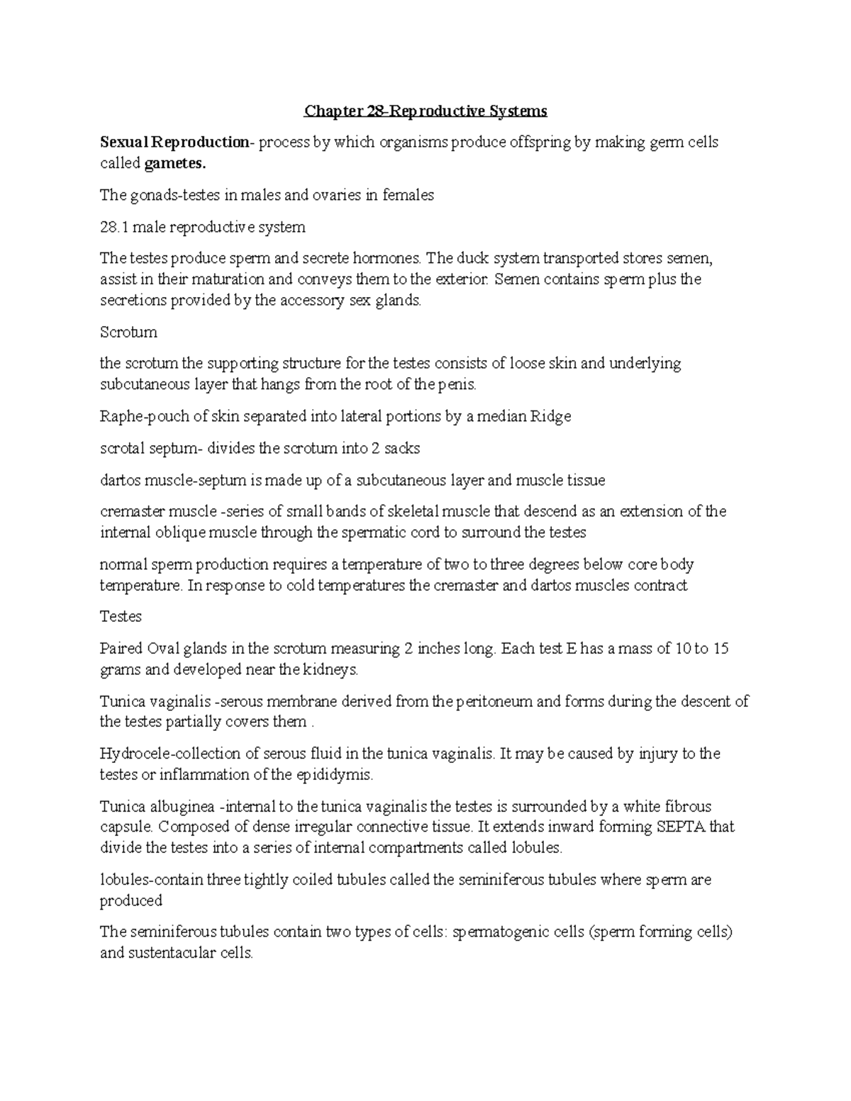 Chapter 28 - notes - Chapter 28-Reproductive Systems Sexual ...
