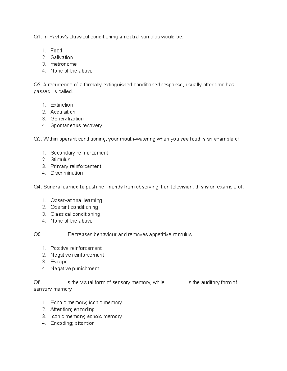 psych questions dropbox - PSYC 1000 - U of G - Studocu